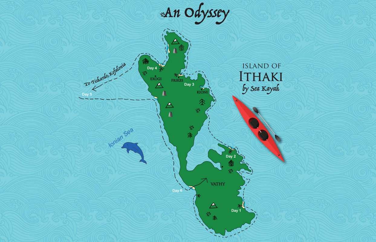Sea kayak voyage around Greece's Ithaki - the island of King Odysseus ...