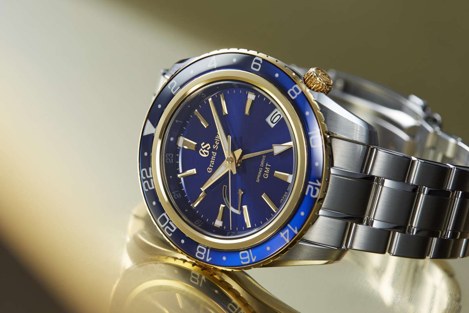 Grand Seiko Spring Drive GMT Sport with Blue Dial, Steel Case and Gold ...