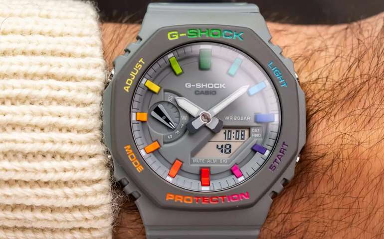 G-Shock ‘CasiOak’ Grey Rainbow, Black Rainbow merge stealthy look and ...
