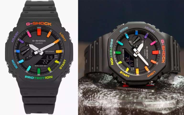 G-Shock ‘CasiOak’ Grey Rainbow, Black Rainbow merge stealthy look and ...