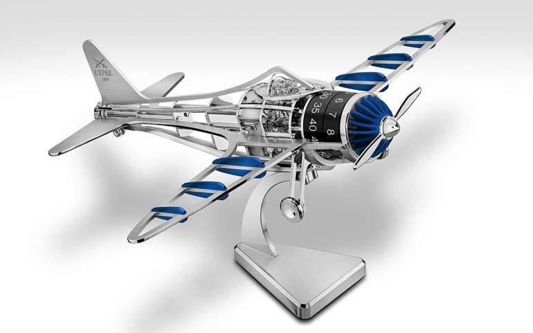 Aviation-themed L’Epée 1839 Time Flies clock touts eight days power ...