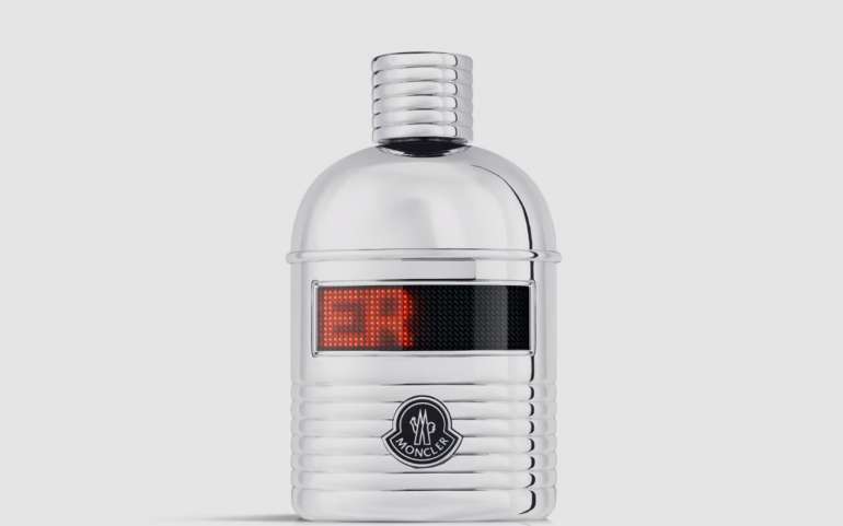 Moncler offers woody fragrances in bottles with customizable LED ...