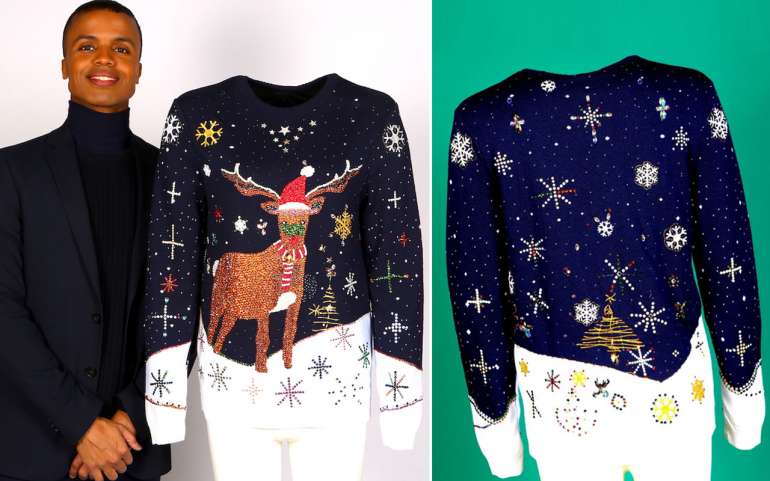 Most expensive Christmas sweater studded with diamonds, woven in gold ...