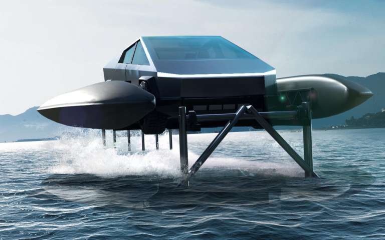 Cybercat kit transforms Cybertruck into a capable catamaran - Daily Luxury